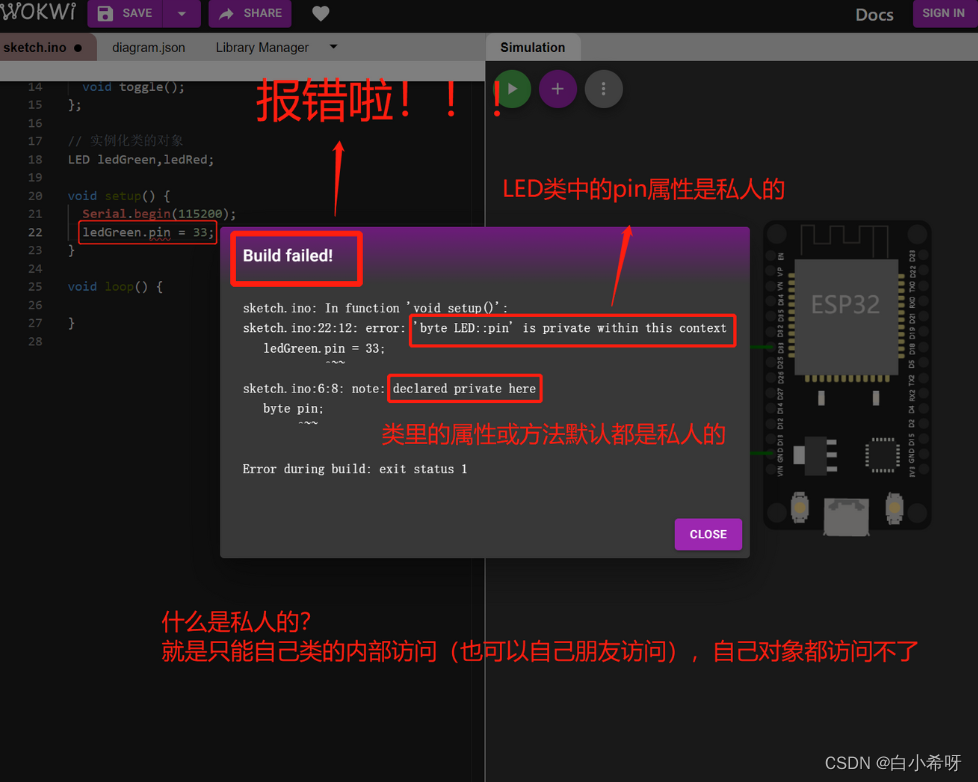 Esp32上实现面向对象的c Oop——面向对象的点灯esp32 C Csdn博客