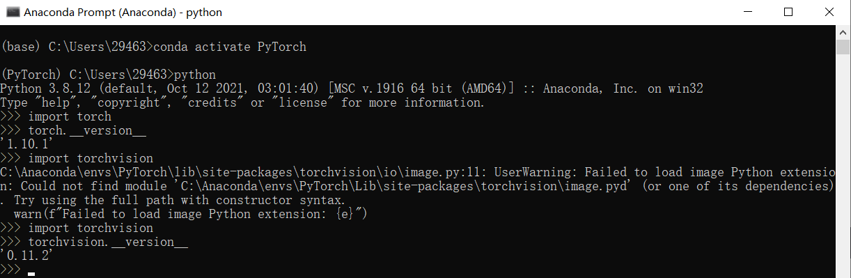 Windows——Anaconda下查看 PyTorch和torchvision版本的方法_anaconda查看pytorch版本-CSDN博客