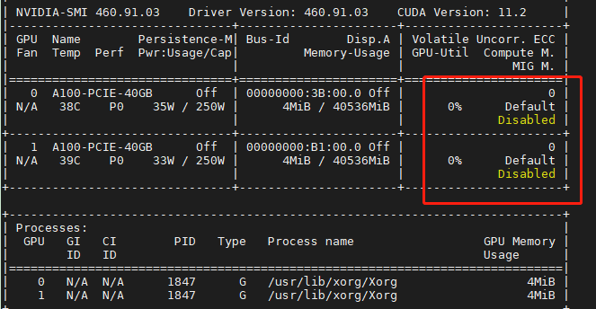 nvidia-smi appears in MIG M. Disabled - Programmer Sought