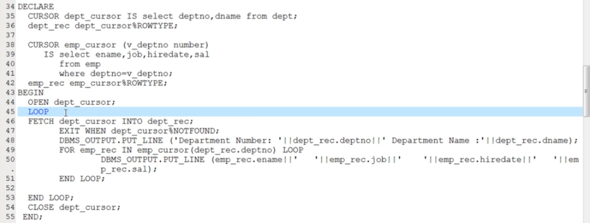 Orace——PL/SQL基础练习题_用while循环为dept增加50到70的部门号-CSDN博客