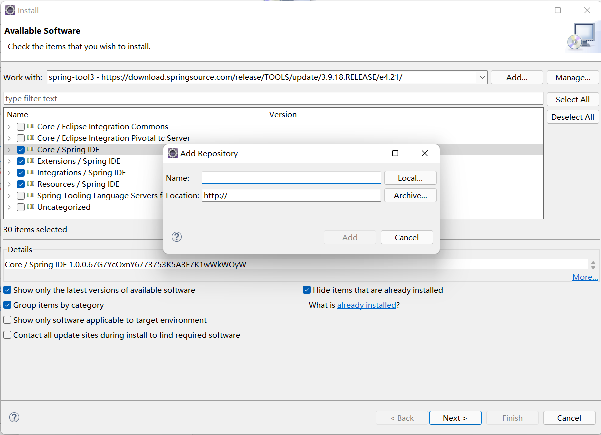 Spring Tools 3 For Eclipse，配置spring Bean Configuration File Spring Tool