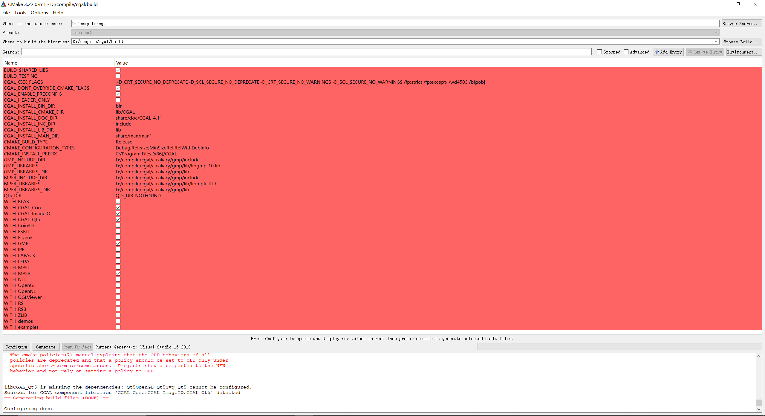 如何在visual studio 2019的IDE下配置CGAL_vs2019 cmake 编译cgal-CSDN博客