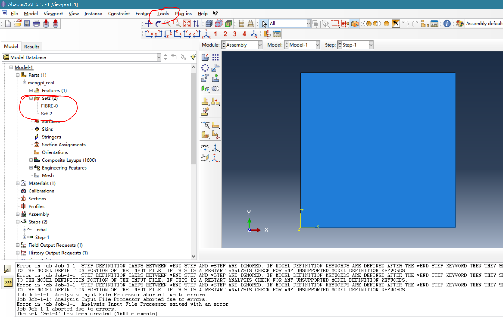 Element set assembly_fibre-0 Has Not Been Defined My Solution ...