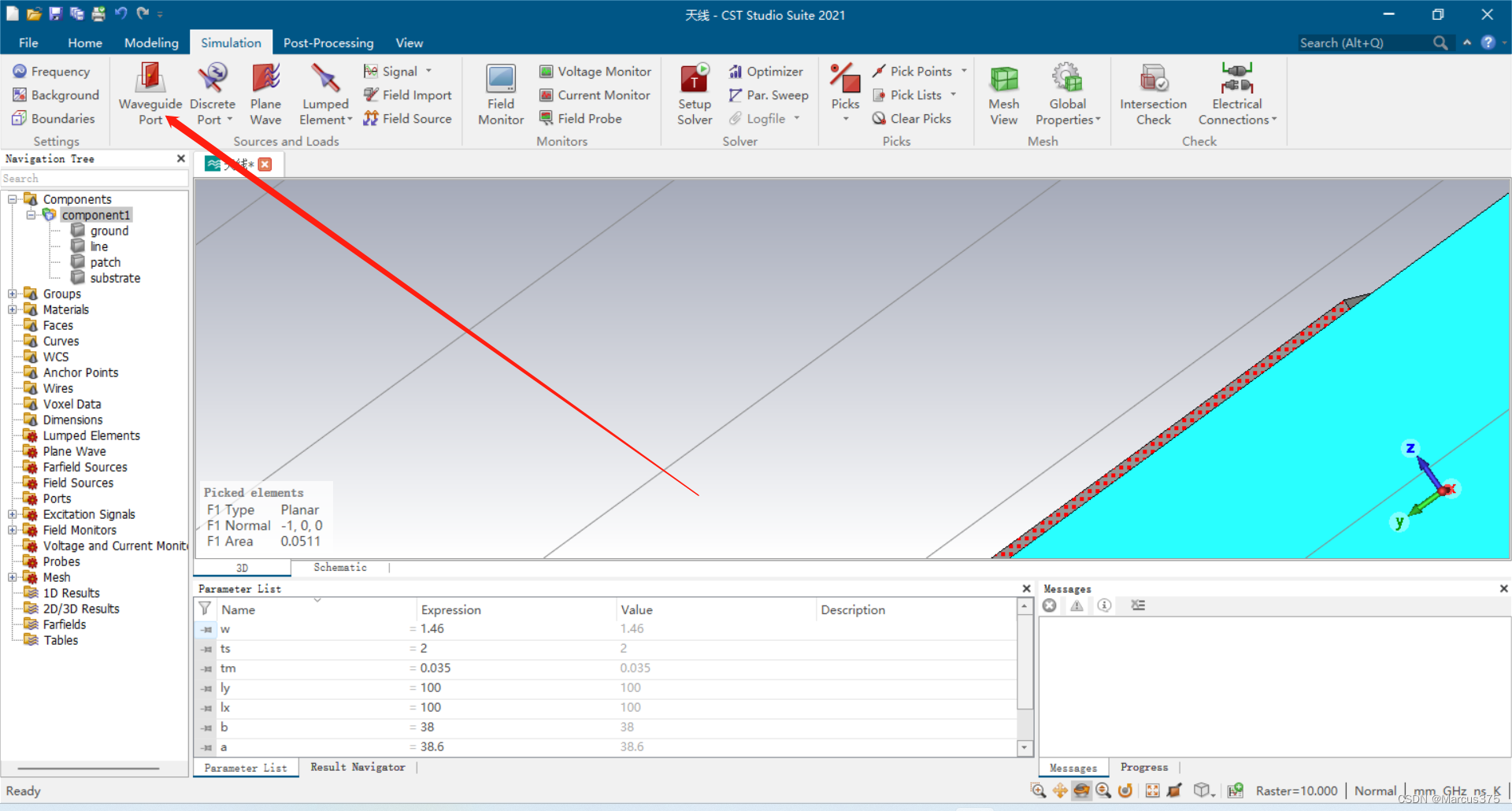 CST---贴片天线建模与仿真_cst天线仿真-CSDN博客