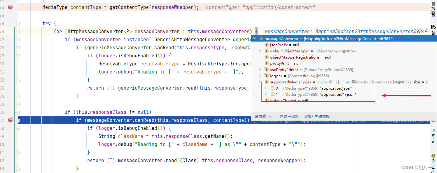 解决:Could not extract response: no suitable HttpMessageConverter found for content type [xxx]_org ...