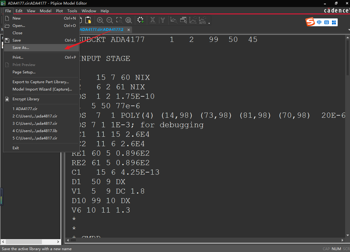 SPICE电路模型cir文件转olb文件_.cir文件-CSDN博客