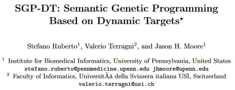 2020，EuroGP，SGP-DT: Semantic Genetic Programming Based on Dynamic Targets_semantics genetic ...