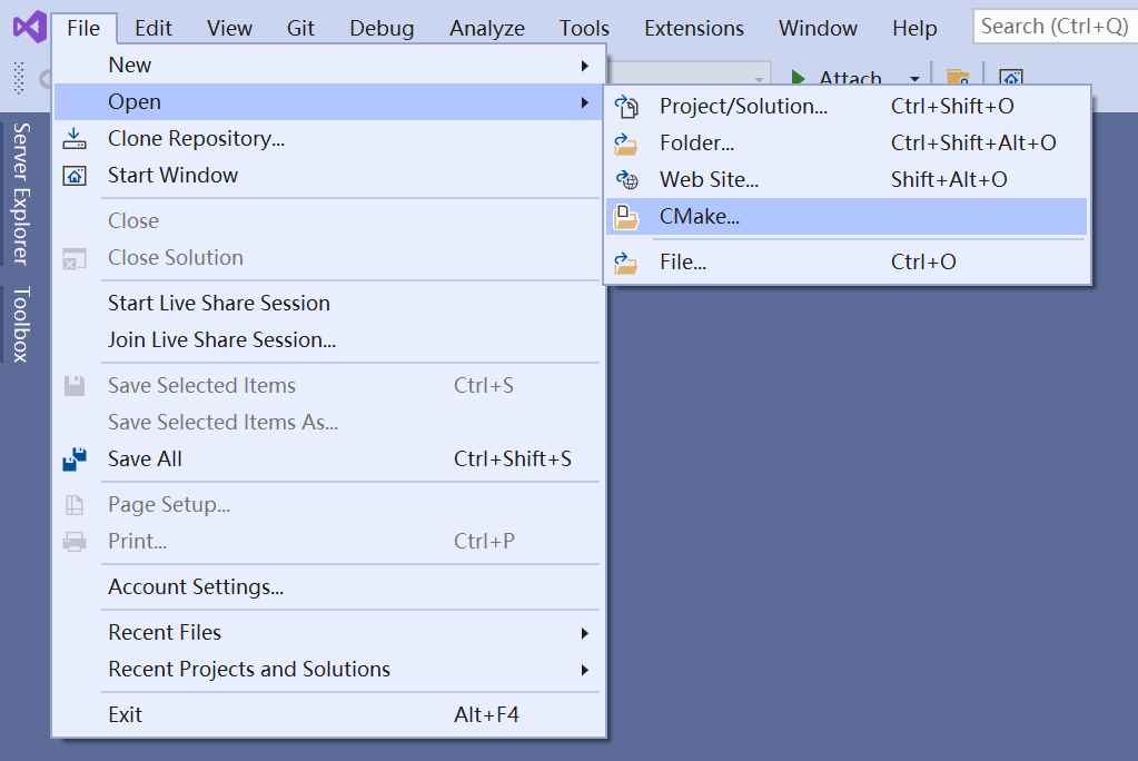 VS2019远程调试已有cmake项目_vs2019打开cmake工程-CSDN博客