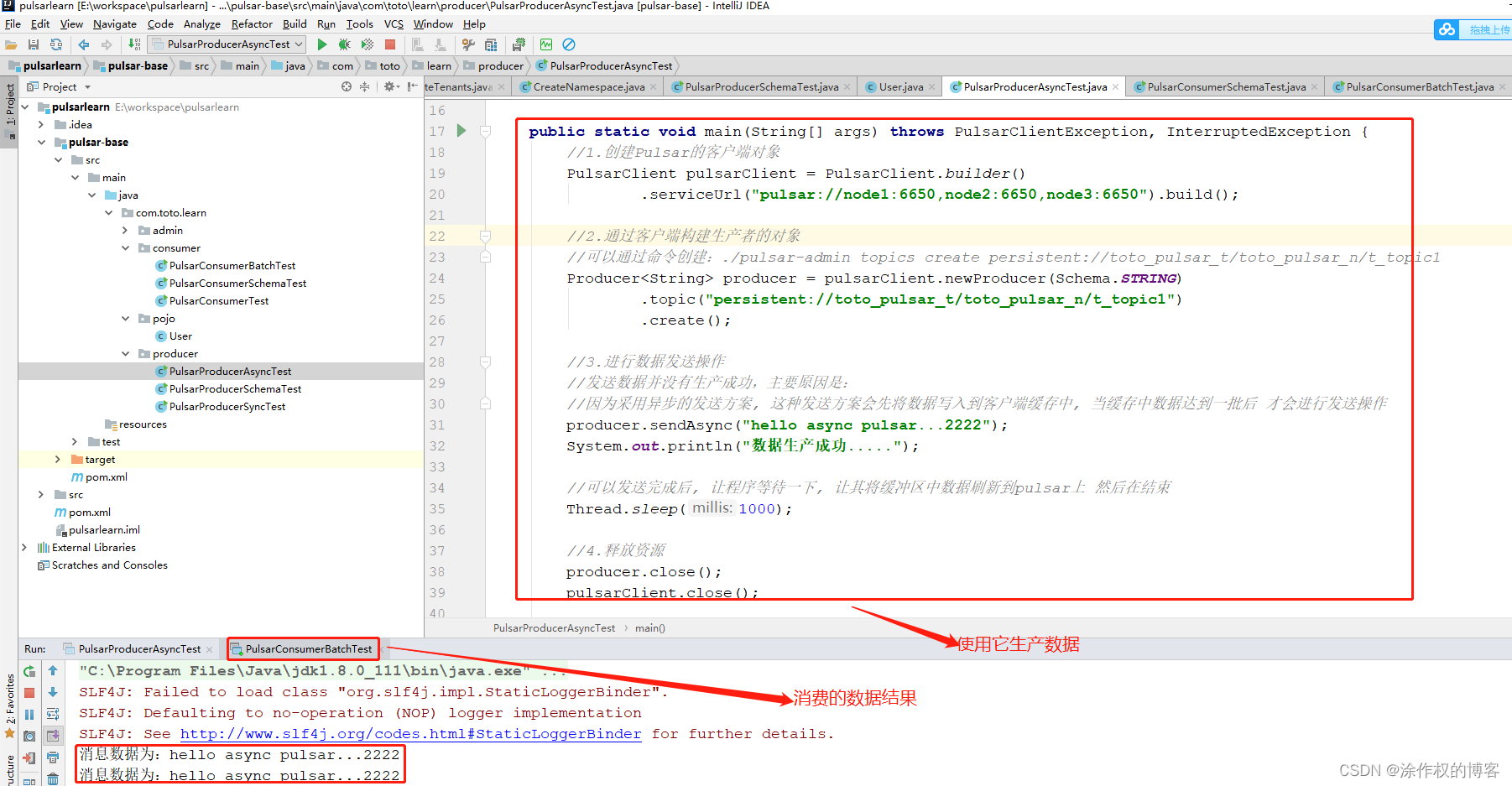 06.Apache Pulsar的JAVA API相关使用操作,基于Pulsar实现Topic的构建操作,使用JAVA如何管理租户/namespace/Topic,基于Pulsar实现数据生产 ...