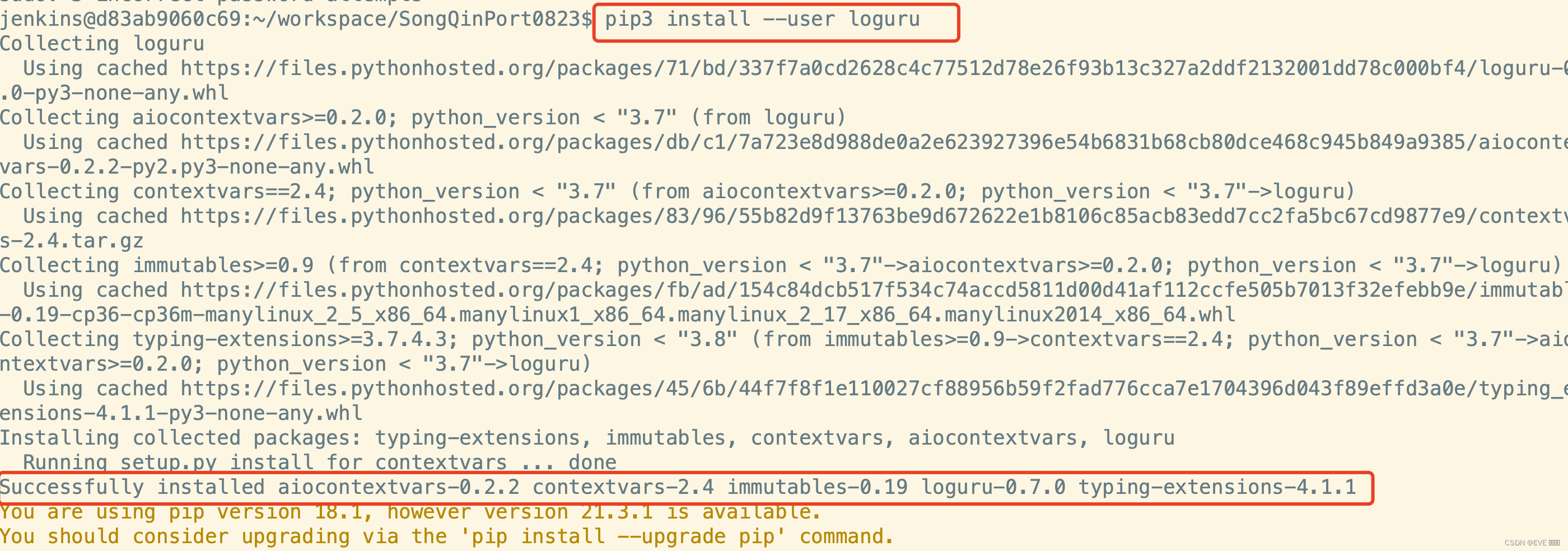 阿里云服务器安装pip3 Install Loguru报错：could Not Install Packages Due To An Environmenterror 