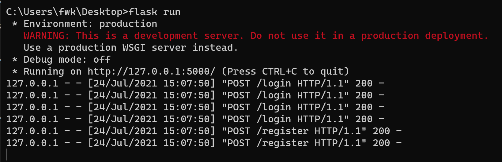 Flask实现简单的web后端登录注册_flask实现web的登录和注册-CSDN博客