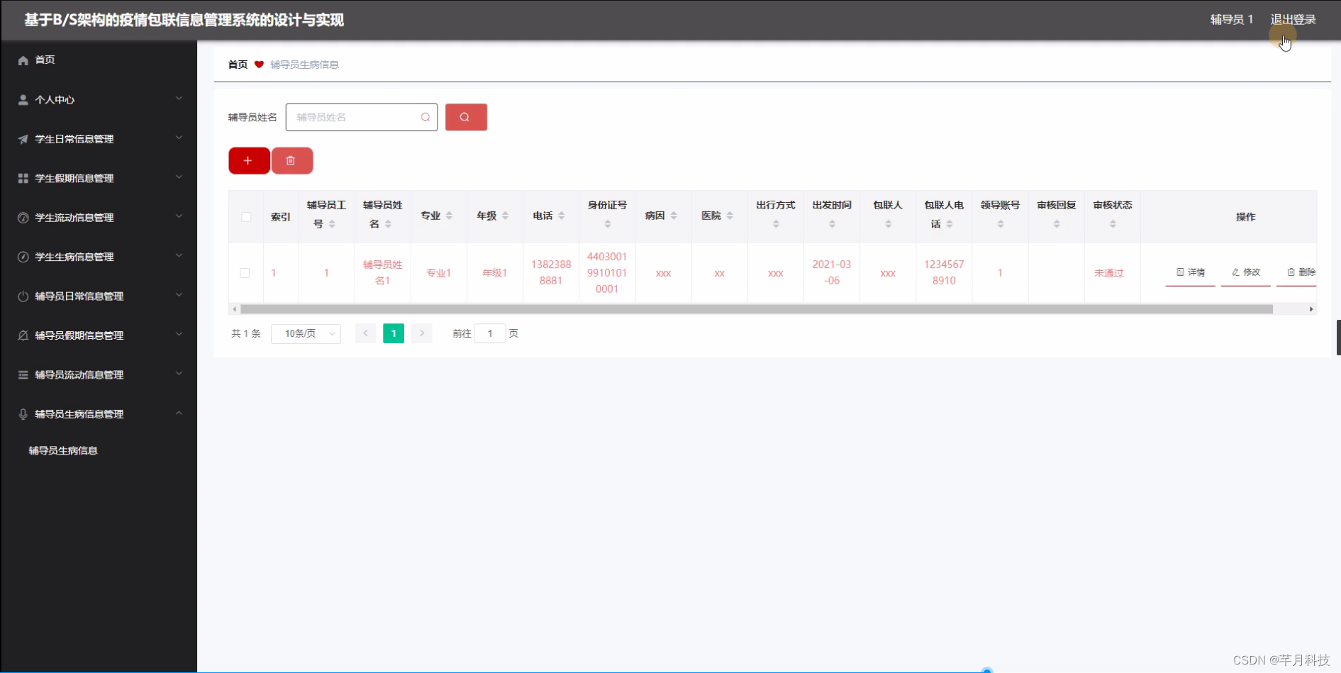Java毕设项目基于bs架构的疫情包联信息管理系统的设计与实现(javavuemybatismavenmysql)毕设题目用基于bs结构合适吗 Csdn博客