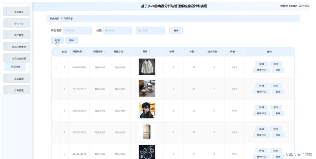 计算机毕业设计springboot基于java的商品分析与管理系统的设计和实现qbw139【附源码】javaspringboot商品管理系统