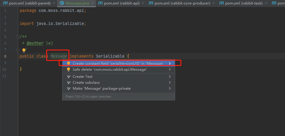 idea2021.3版本实现序列化接口，生成序列化id的快捷方法_idea序列化方法-CSDN博客