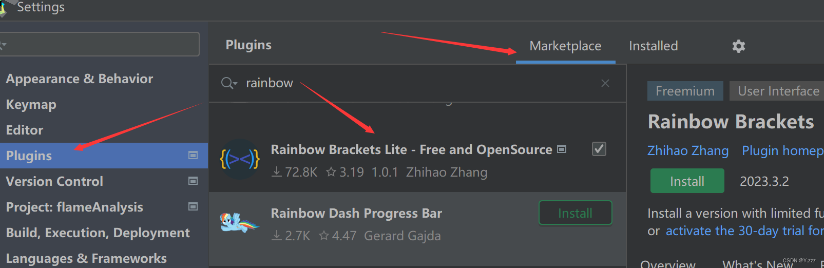 IDEA必备插件系列-Rainbow Brackets（彩虹括号）_idea rainbow插件-CSDN博客