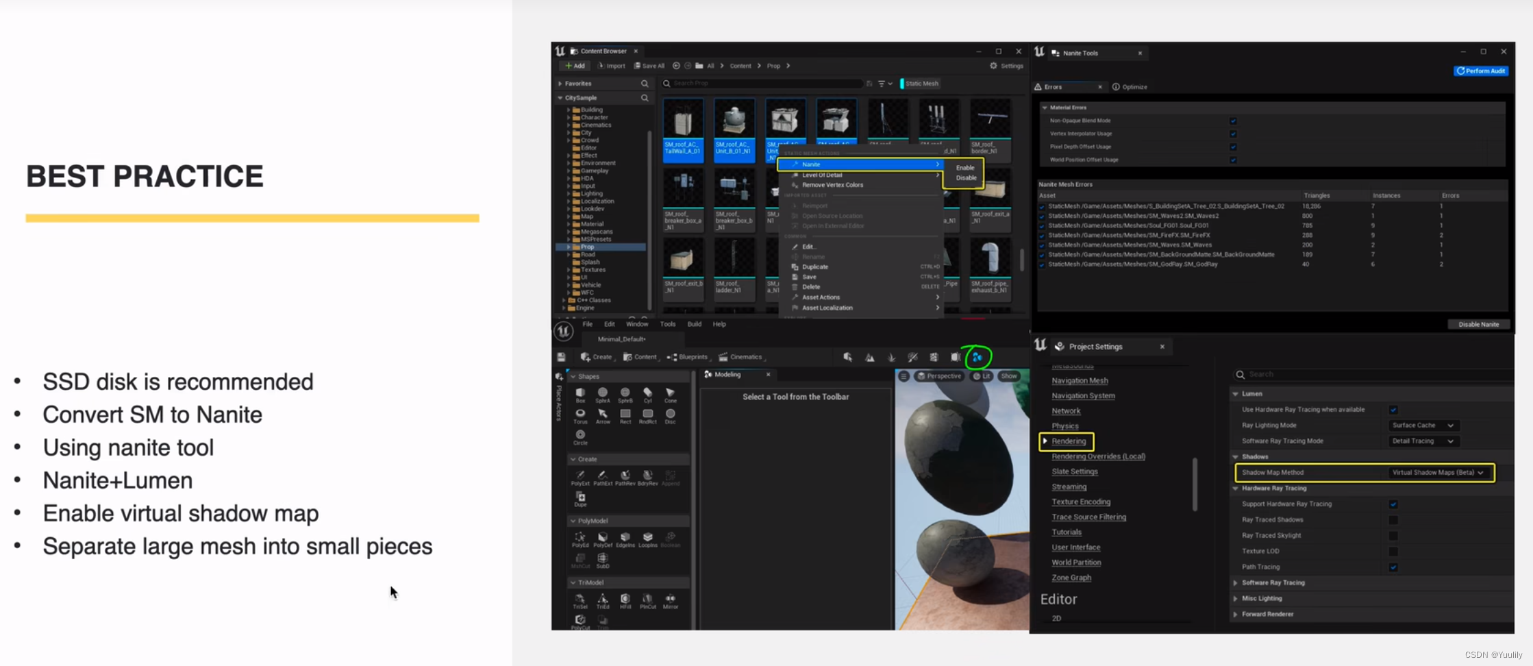UE5 landscape 换算 Nanite 转换方式及不支持 配合 Lumen及Lumen开启 Dynamic Mesh 使用方法_world machine ue5 换算-CSDN博客