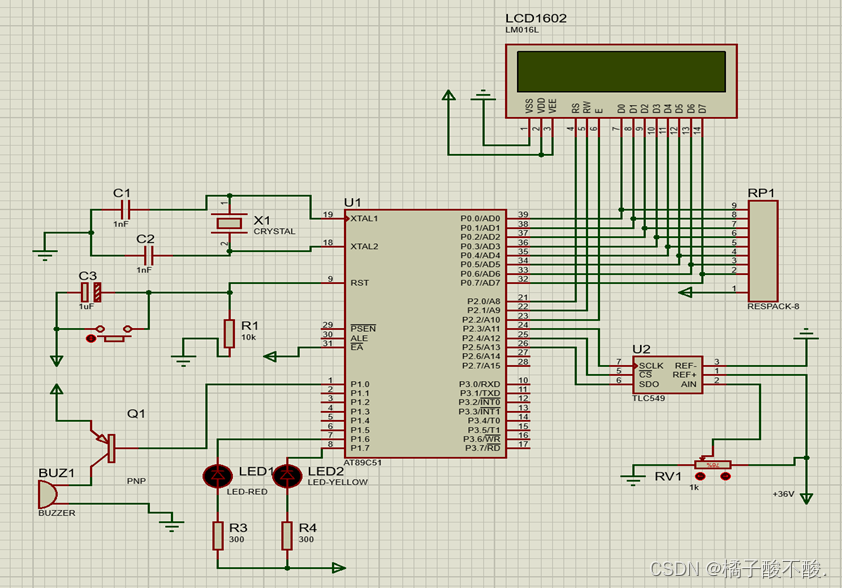 基于51单片机和TLC549的电压采集报警电路设计_基于51单片机和tlc549制作电压采集器-CSDN博客