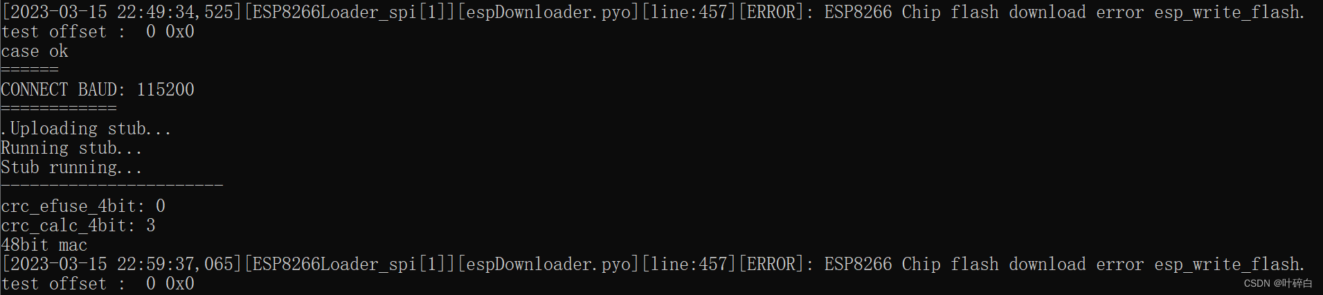 ESP8266-01s Chip flash download error esp_write_flash.烧录固件进度条加载完显示错误_esp8266s01加载-CSDN博客
