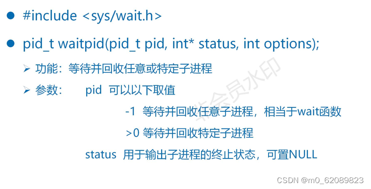 Unix C学习笔记12 回收子进程,wait,waitpid回收子进程、wait、waitpidunix Csdn博客