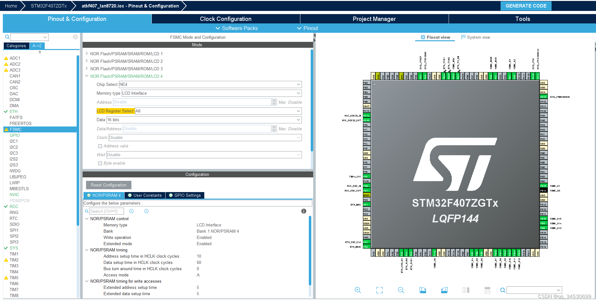 RT-Thread studio学习笔记5-stm32F407 FSMC驱动TFTLCD_rtthread fsmc-CSDN博客