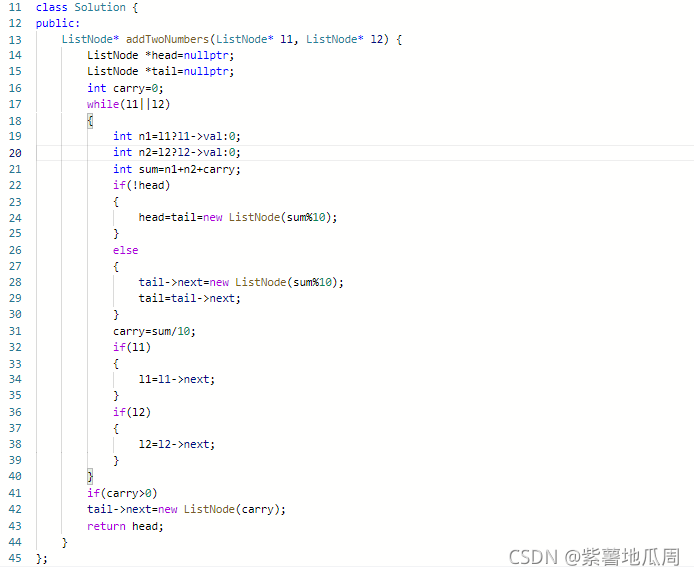 Leetcode 2两数相加 Csdn博客