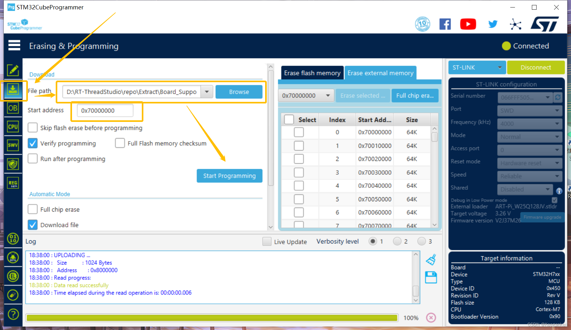 RT-Thread ART-Pi 地址说明、恢复出厂设定&全擦除 兼 踩坑记录_rtthread spi dma chanel artpi-CSDN博客