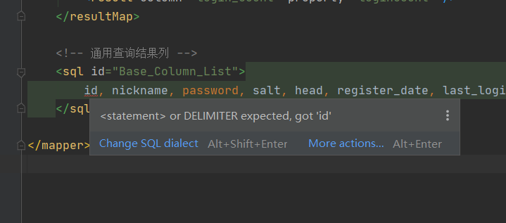 Mybatis 映射错误 ＜statement＞ Or Delimiter Expected Got ‘id New Line Or Expected Csdn博客 