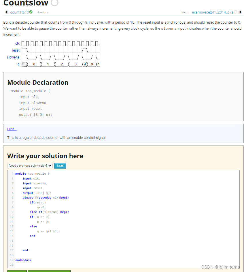 HDLbits计数器章节-CSDN博客