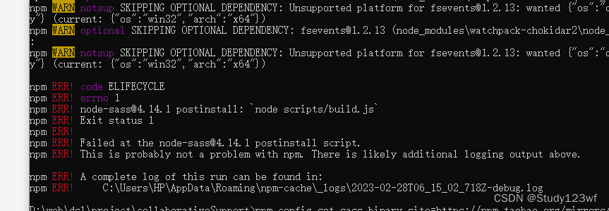 安装依赖npm的过程中报错_const hasloadednpm = npm?.config.loaded-CSDN博客