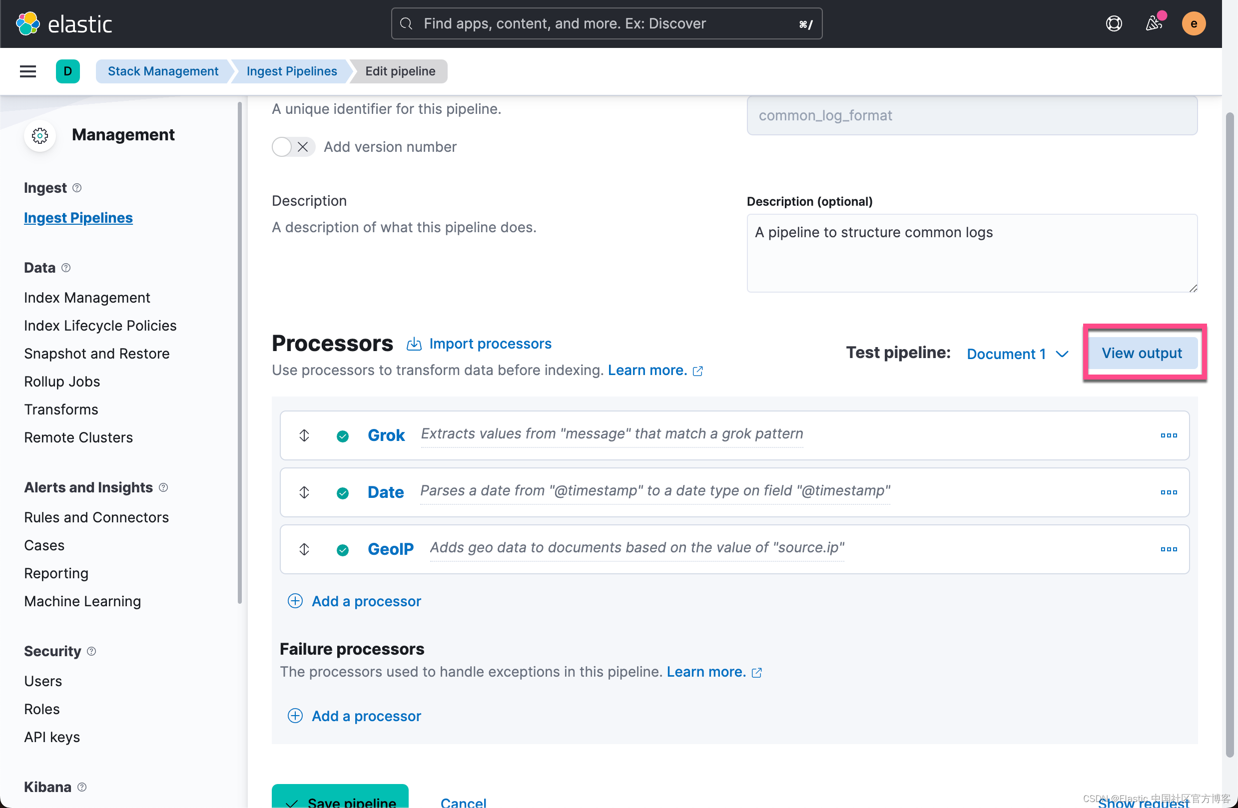 Elasticsearch：ingest pipeline 使用示例 - 解析常用日志格式_pipeline 邮件内容 日志-CSDN博客