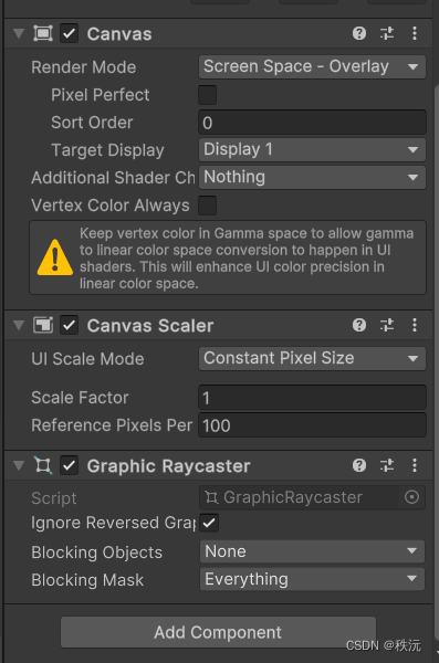 【UnityUGUI】UGUI六大组件和三大基本控件详解_unity制作ui常用控件-CSDN博客
