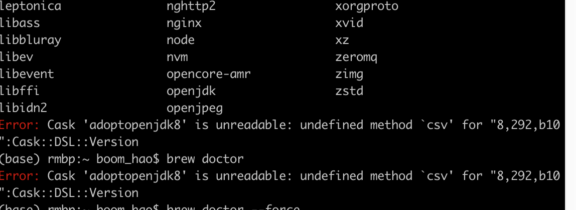 brew Error: Cask ‘adoptopenjdk8‘ is unreadable_error: cask 'adoptopenjdk8' definition is invalid ...