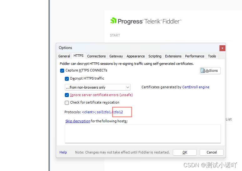 fiddler配置了抓取https，重启后提示The connection to ‘www.fiddler2.com‘ failed_fiddler the connection to-CSDN博客