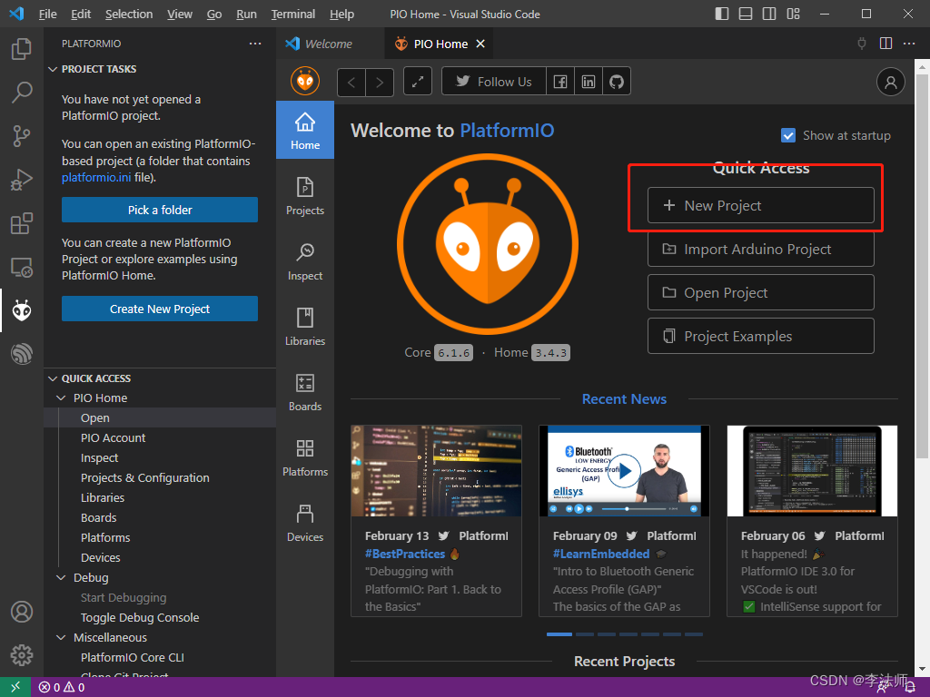 Vscode Platformio Cmsis开发stm32点灯stm32f103zet6 Vscode 开发 Csdn博客