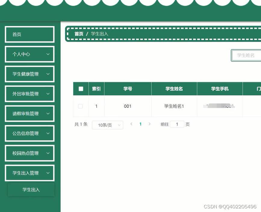 Springbootvue校园人员来访出入登记管理系统java校园出入管理系统数据库表 Csdn博客 9912