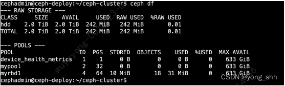梳理ceph的各组件及功能,基于ceph-deploy部署ceph集群,梳理块存储、文件存储及对象存储的使用场景,基于ceph块存储实现块设备挂载及使用,基于cephFS实现多主机数据共享 ...