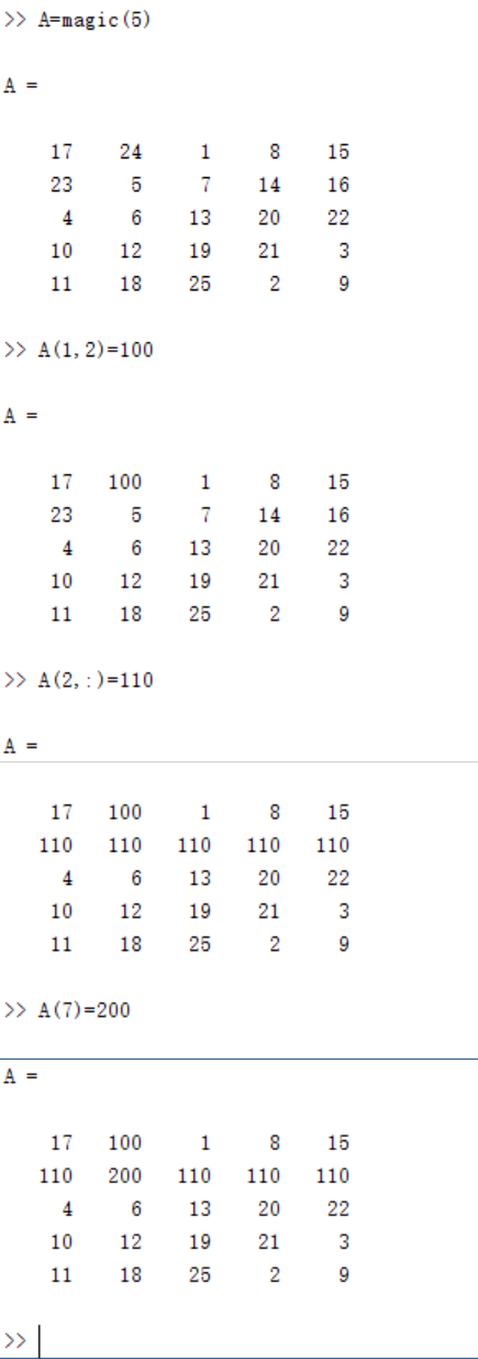 MATLAB_矩阵与数组初识（矩阵的创建、合并、寻访、赋值、随机数种子、多维矩阵(cat,repmat,reshape)、稀疏矩阵）_matlab多维矩阵-CSDN博客