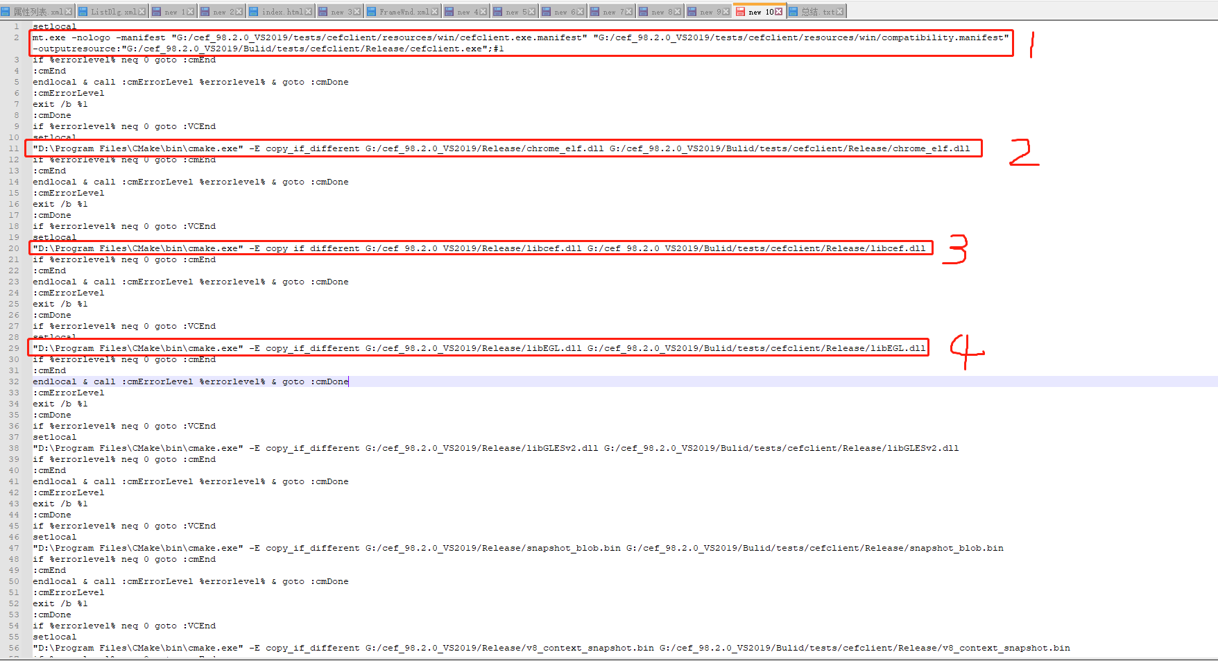 CEF编译时 错误 error MSB3073: 命令“setlocal ***_error msb3073: 命令“setlocal mt.exe -nologo -manifes-CSDN博客