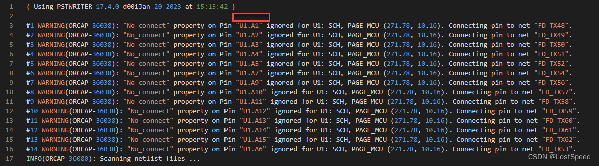cadence SPB17.4 - orcad - WARNING(ORCAP-36038): “No_connect“ property on Pin ‘‘ ignored for-CSDN博客