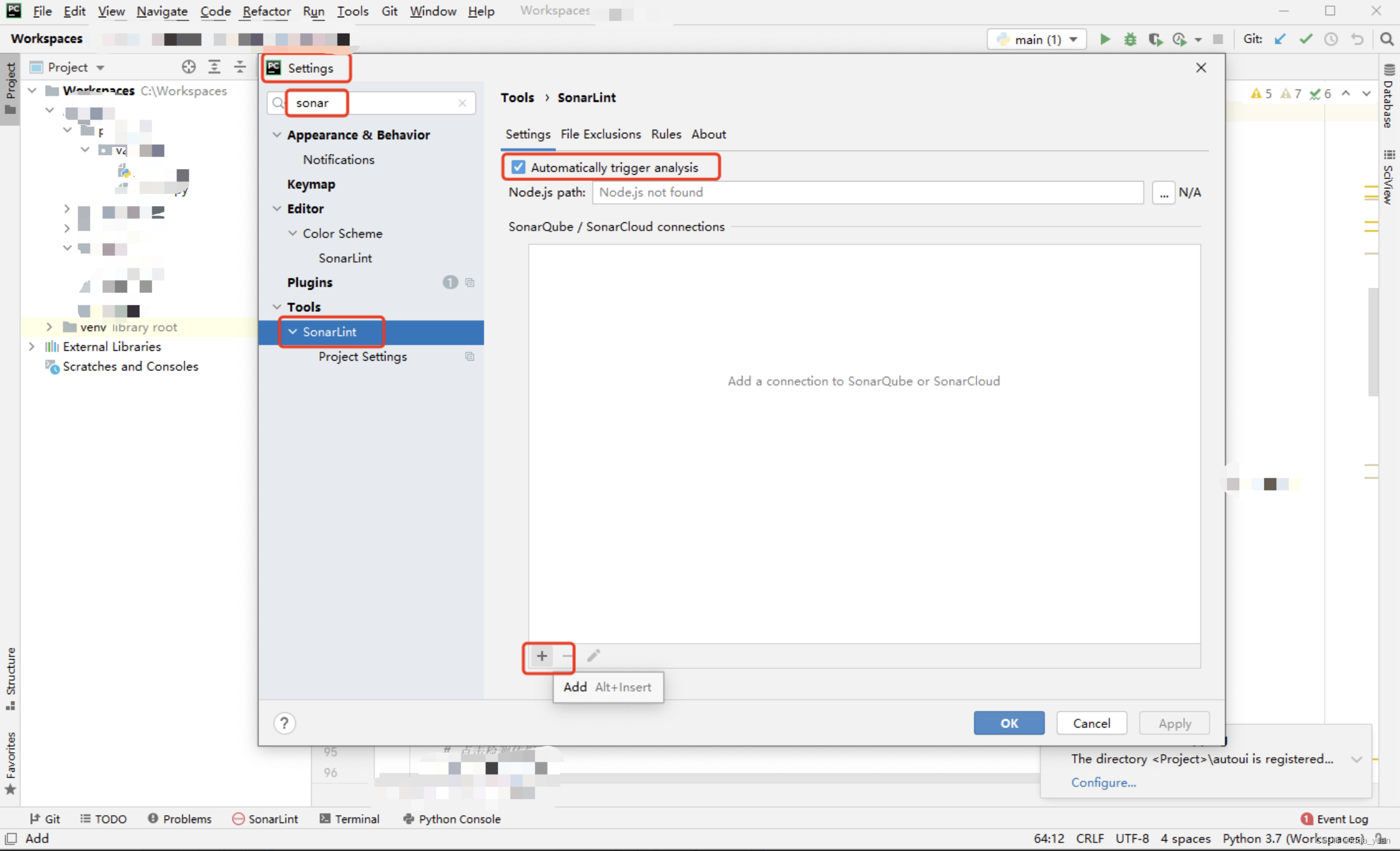 【测试】SonarLint连接SonarQube服务扫描_sonar安装后连远程服务,每次用它扫描会如何-CSDN博客