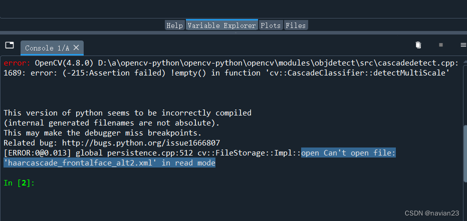 Can‘t Open File ‘haarcascade Frontalface Alt2 Xml‘ In Read Mode Impl Open Can T Open File Csdn博客