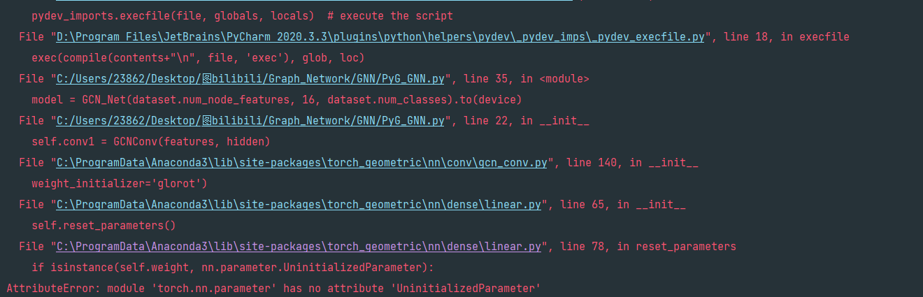 module ‘torch.nn.parameter‘ has no attribute ‘UninitializedParameter‘_module 'torch.nn.parameter ...