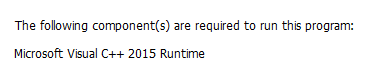 仙剑奇侠传7报错：the following components are required to run this program.microsoft visual c++ 2015 ...