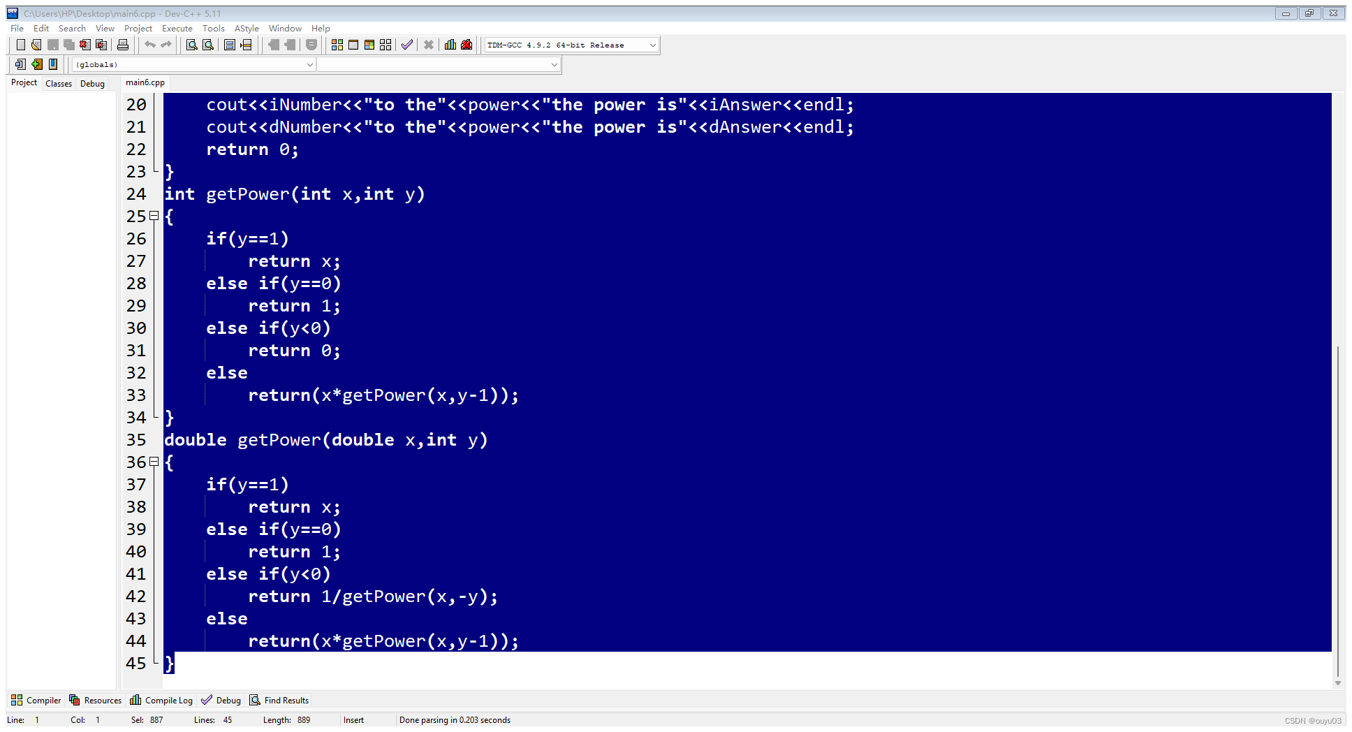 编写递归函数getpower计算x的y次方，在同一个程序中针对整型和实型实现两个重载的函数。递归函数getpower计算x的y次方实验报告 Csdn博客