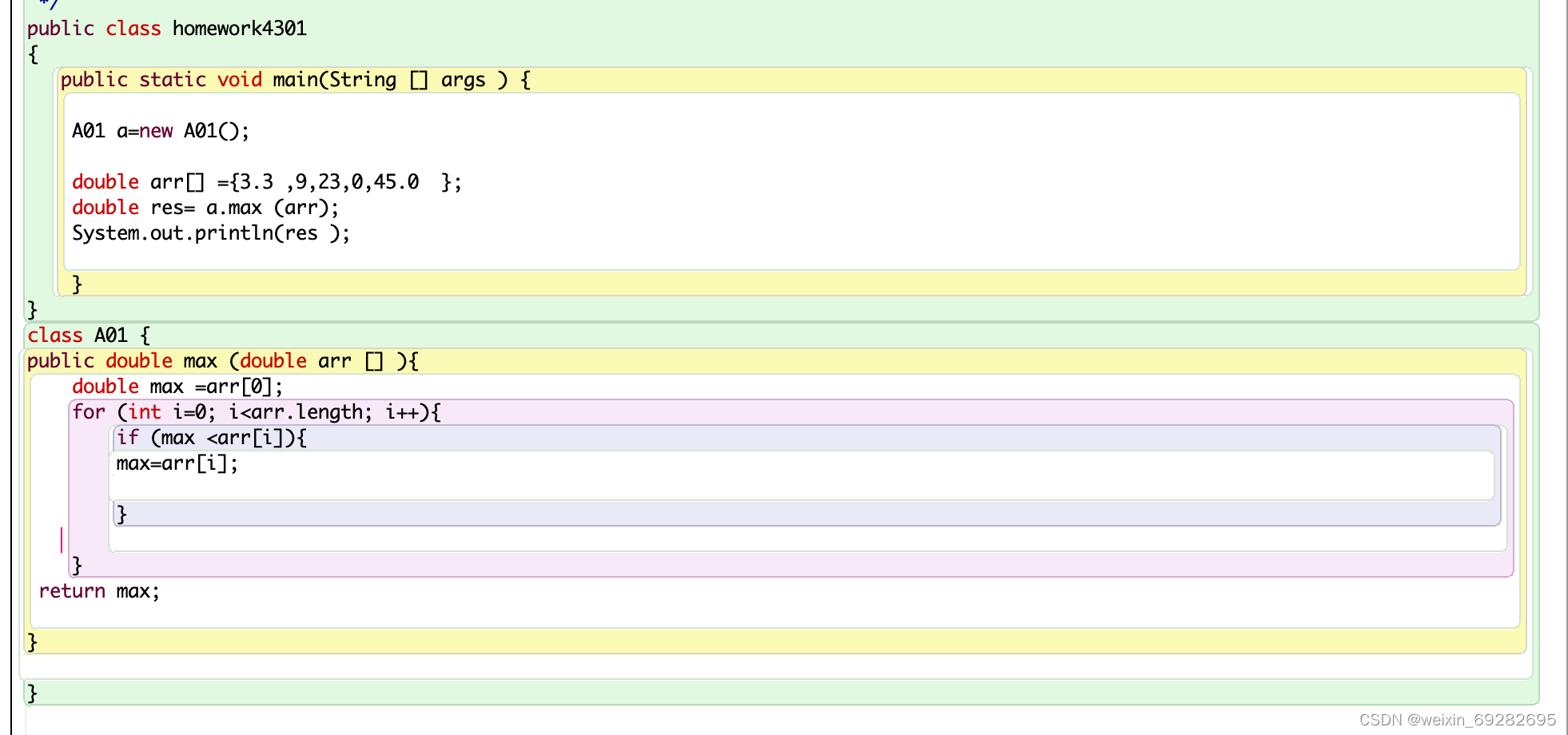 转码作业8:Java定义方法Max，实现打印某个double数组的最大值_设计一个方法,打印一个double数组最大值跟最小值的位置-CSDN博客