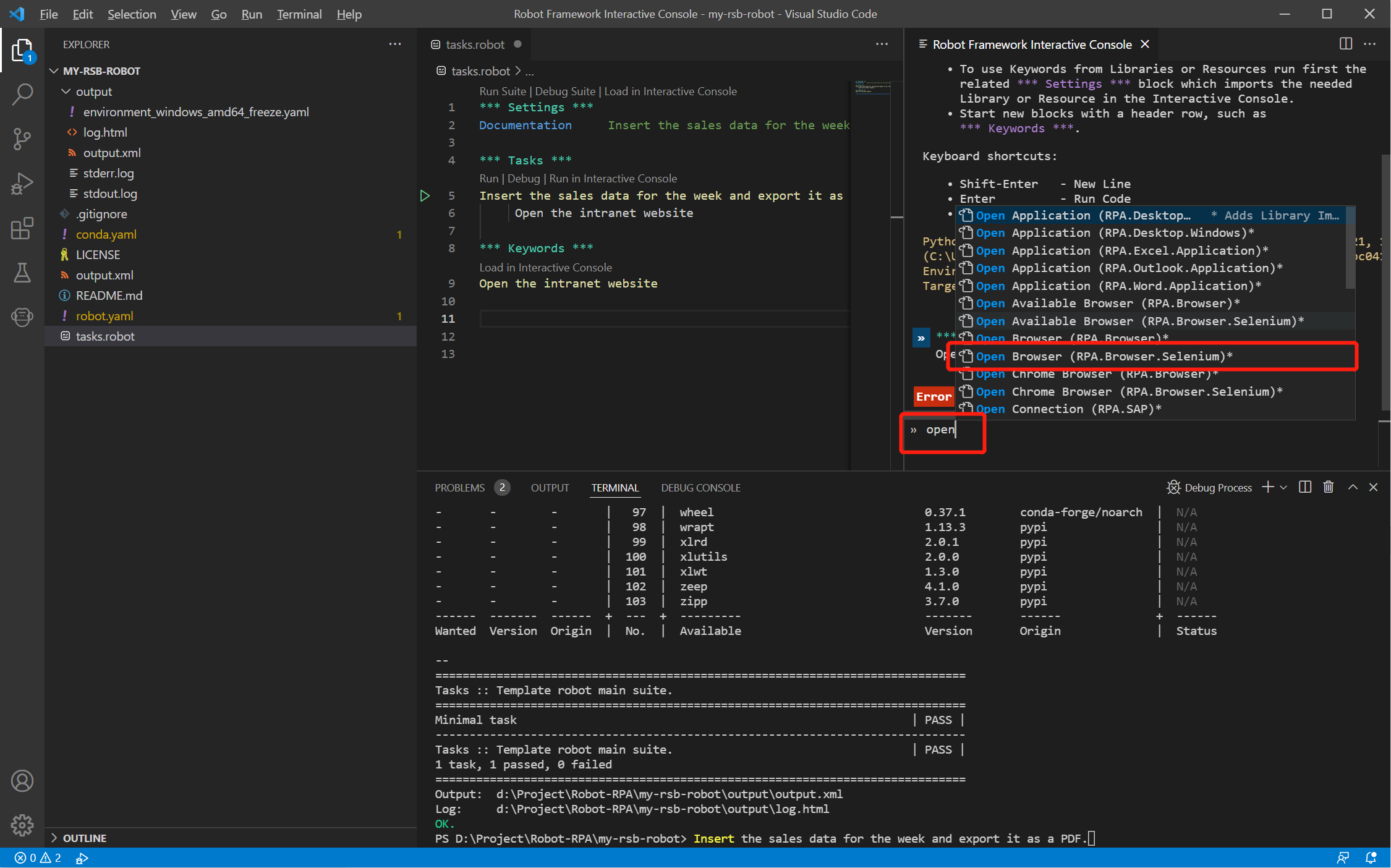 Robocorp+Robot Framework学习记录【初学者课程：一级课程】-CSDN博客
