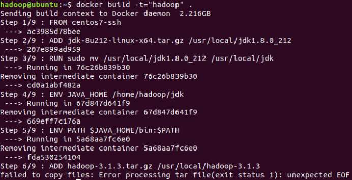 用dockerfile生成镜像时,遇到报错:failed To Copy Files Error Processing Tar File