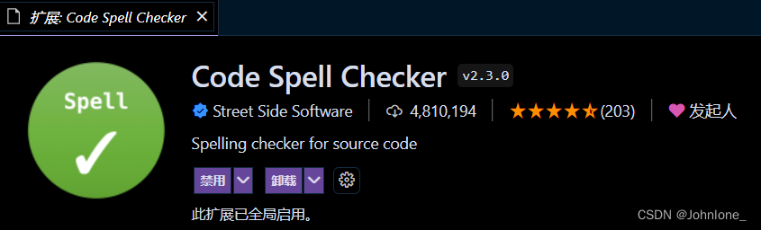 VS code：代码出现蓝色波浪线，提示显示 xxxx: Unknown word.cSpell-CSDN博客