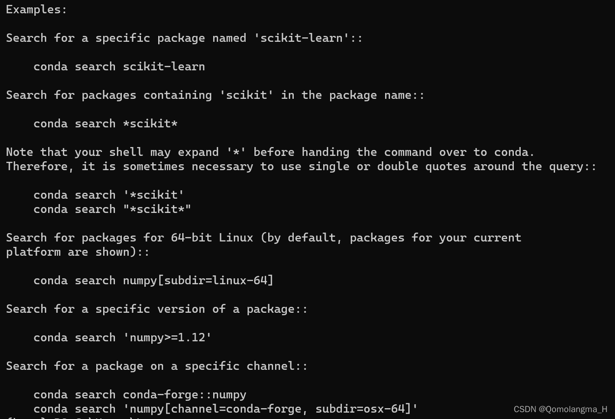 conda命令大全（create/info/init/install/list/package/remove/rename/run ...